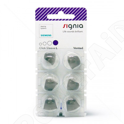 Signia - Cupoline Click Sleeves L Open Vented per apparecchi RIC
